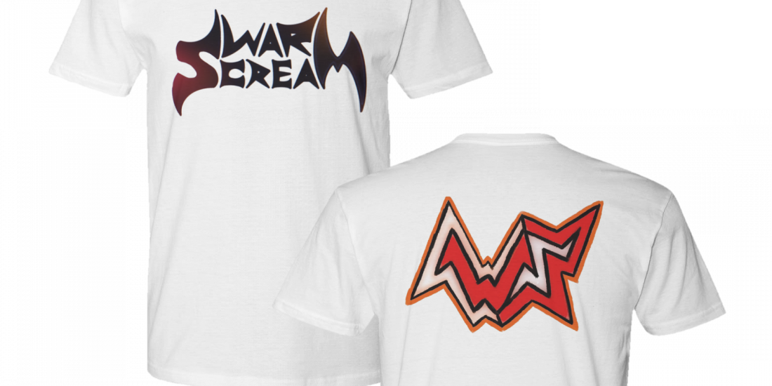 War Scream Black On White Logo W/Shuriken back side | MerchYeah
