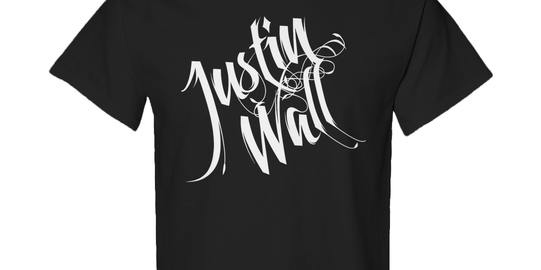 Justin Wall logo T Shirt (Black) | MerchYeah