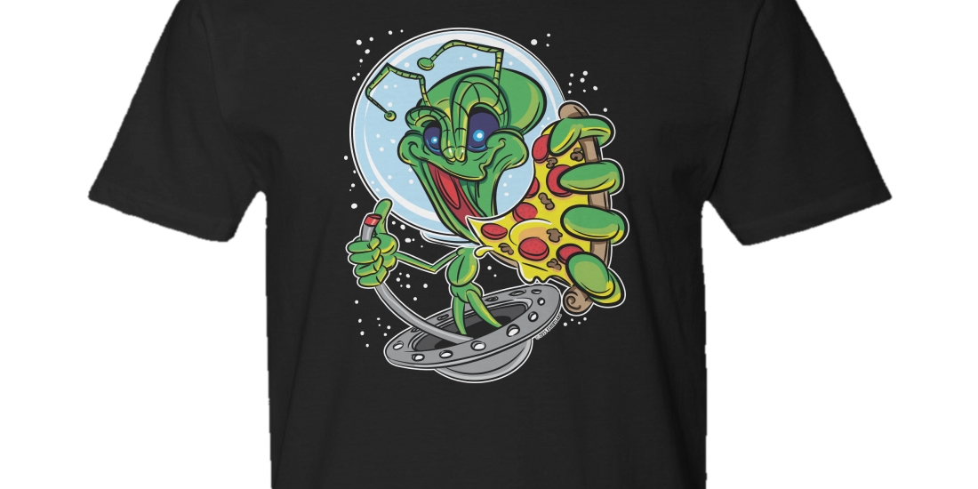 Alien UFO Flying Saucer with Pizza | MerchYeah