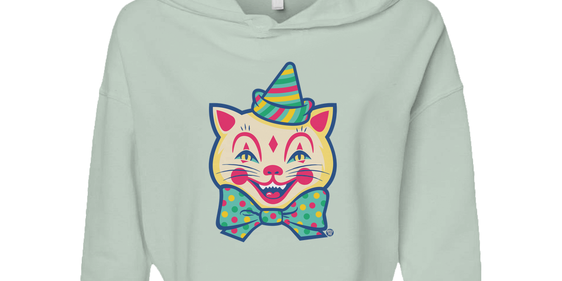 Clown Cat Crop Hoodie | MerchYeah